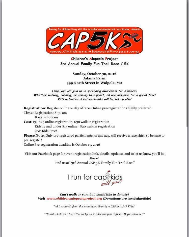 RaceWire | CAP 5k Family Fun Trail Walk/Run